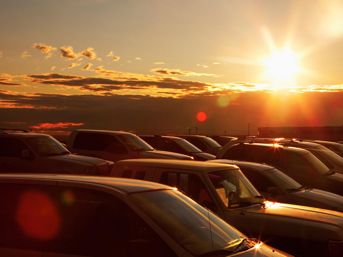 car sunset