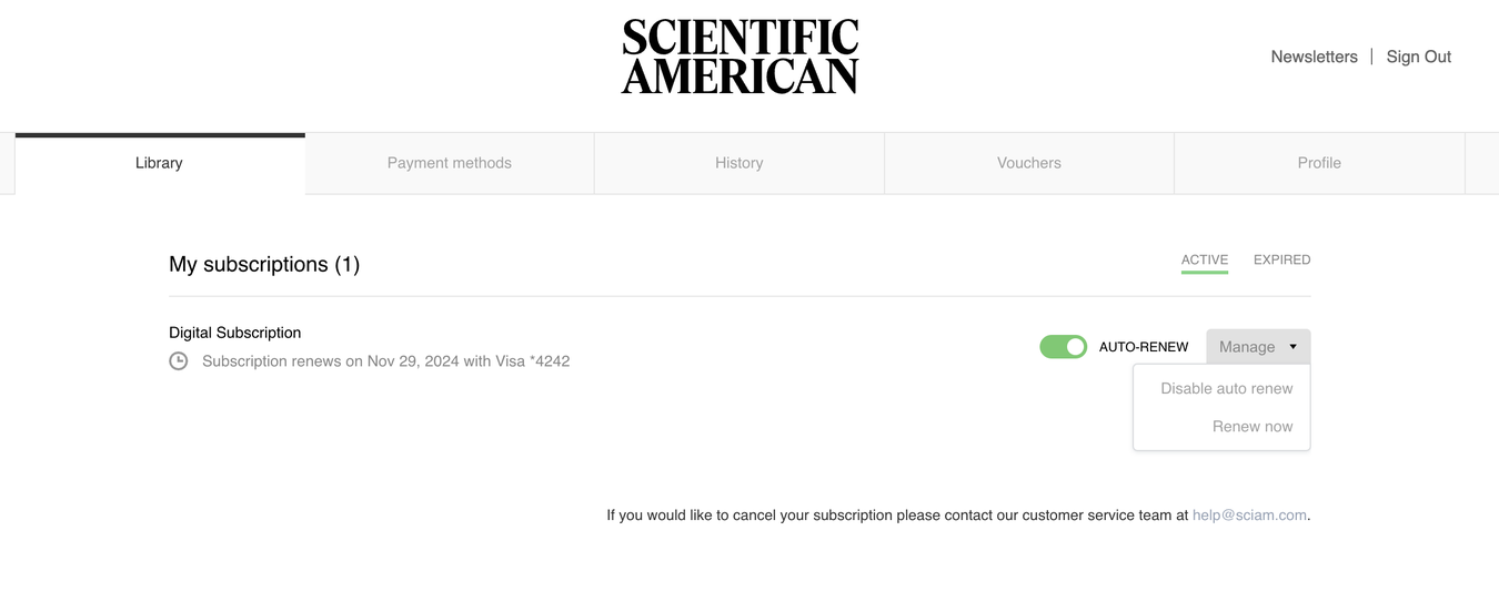Subscriptions & Account | Scientific American