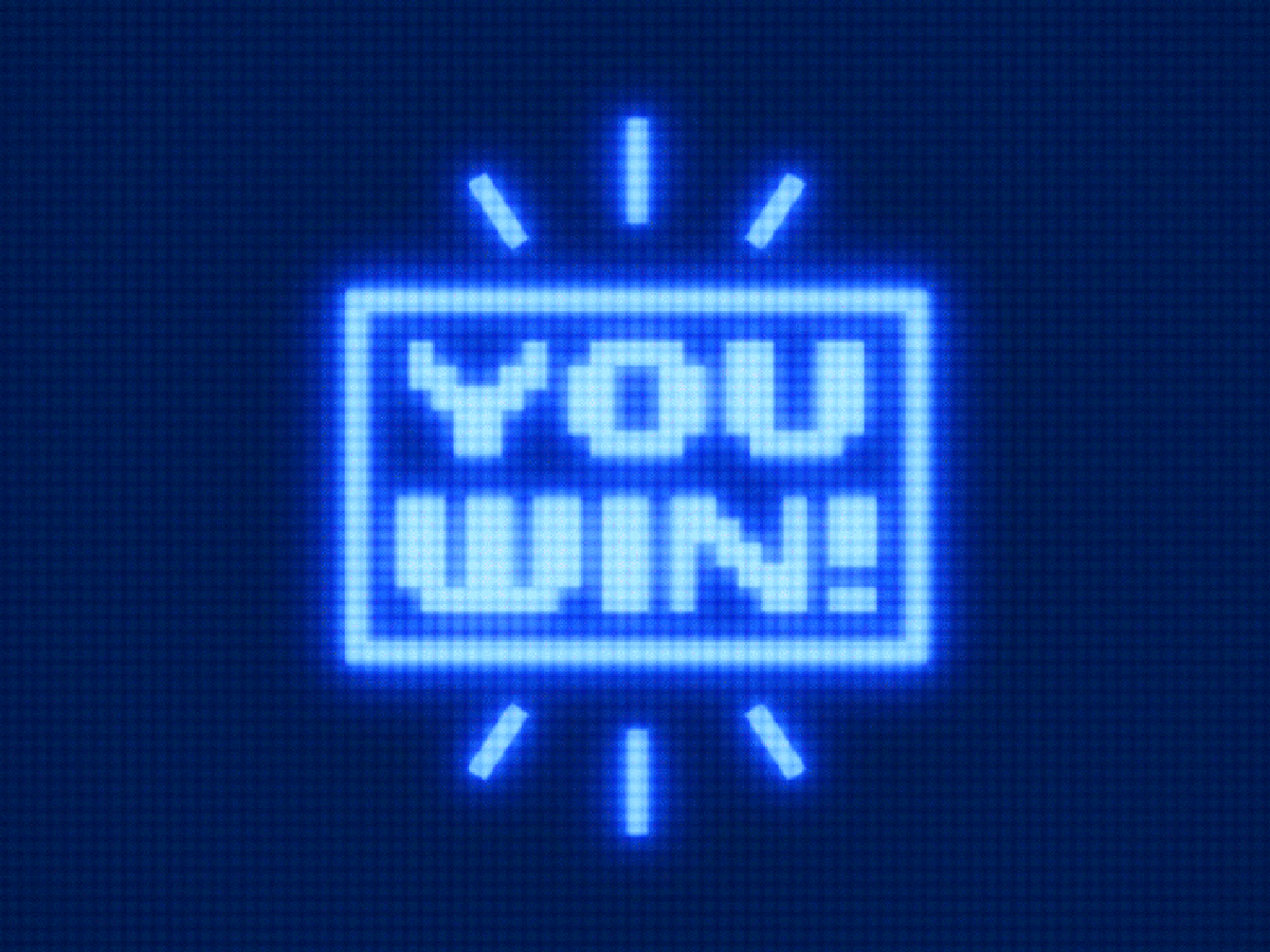 you win black background