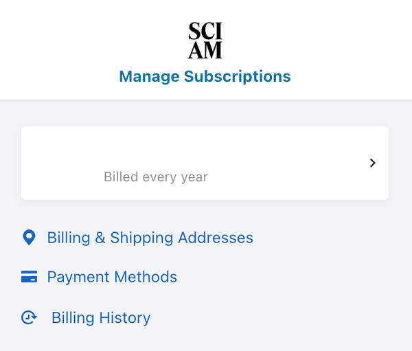 Subscriptions & Account | Scientific American