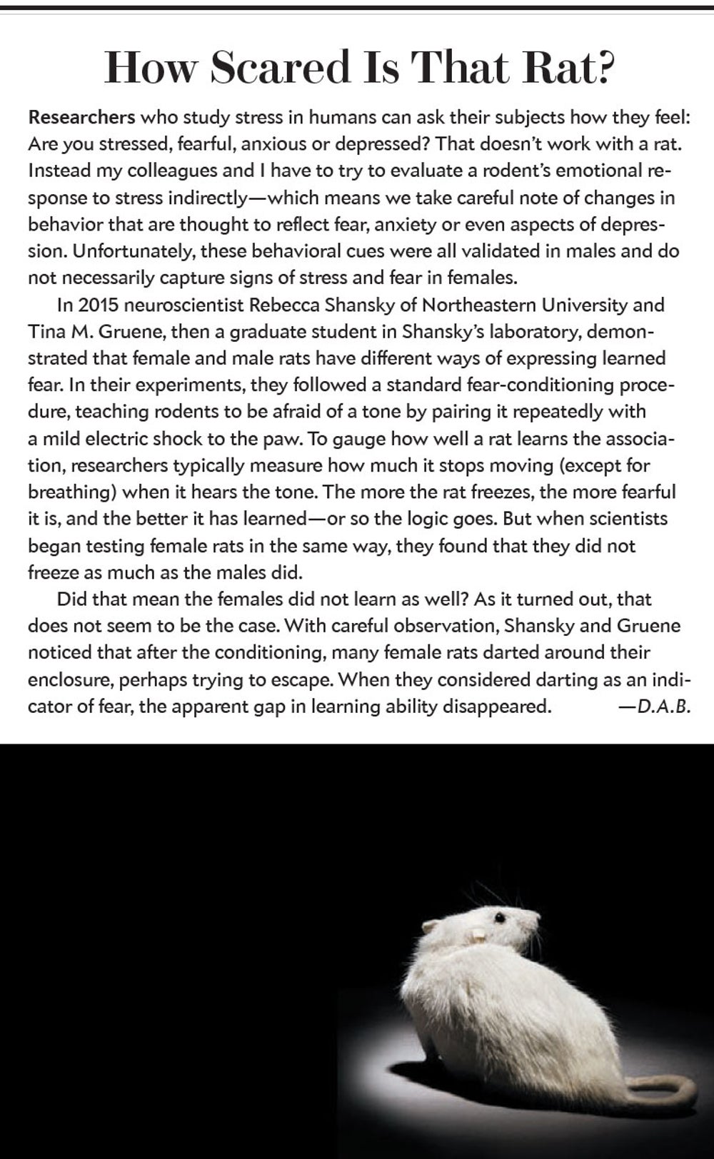 Female Stress--a Faster, Stronger Response | Scientific American