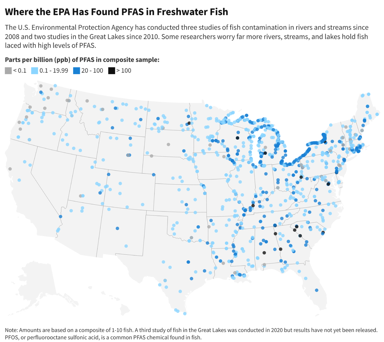 PFAS 'Forever Chemicals' Found in Freshwater Fish, Yet Most States Don ...