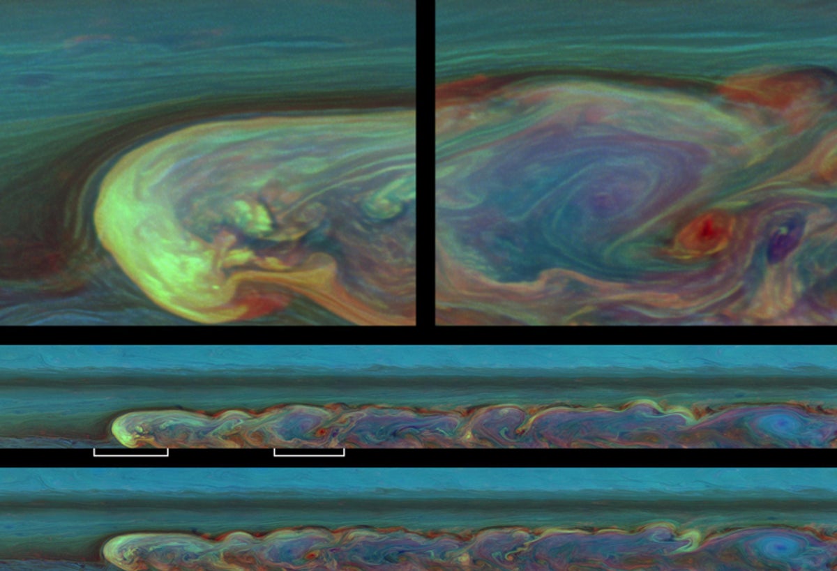 False Color Images of Saturn's Massive Lightning Storm | Scientific ...
