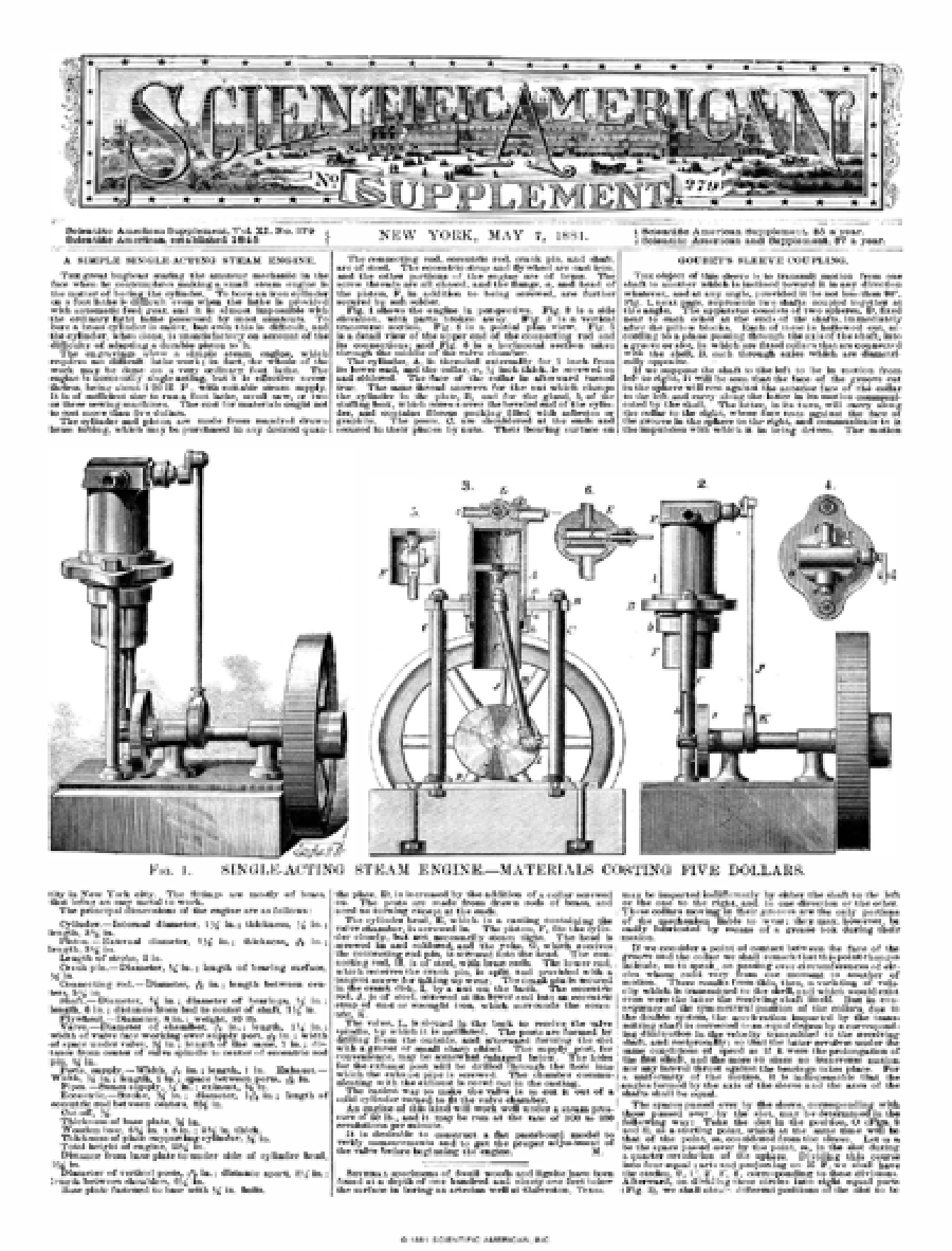 A Simple Single-Acting Steam Engine | Scientific American