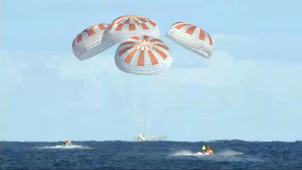 Spacex Crew Dragon Splashes Down After Historic Test Flight