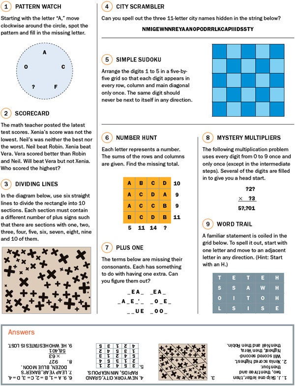 Can You Solve These Mensa Puzzles? - Scientific American