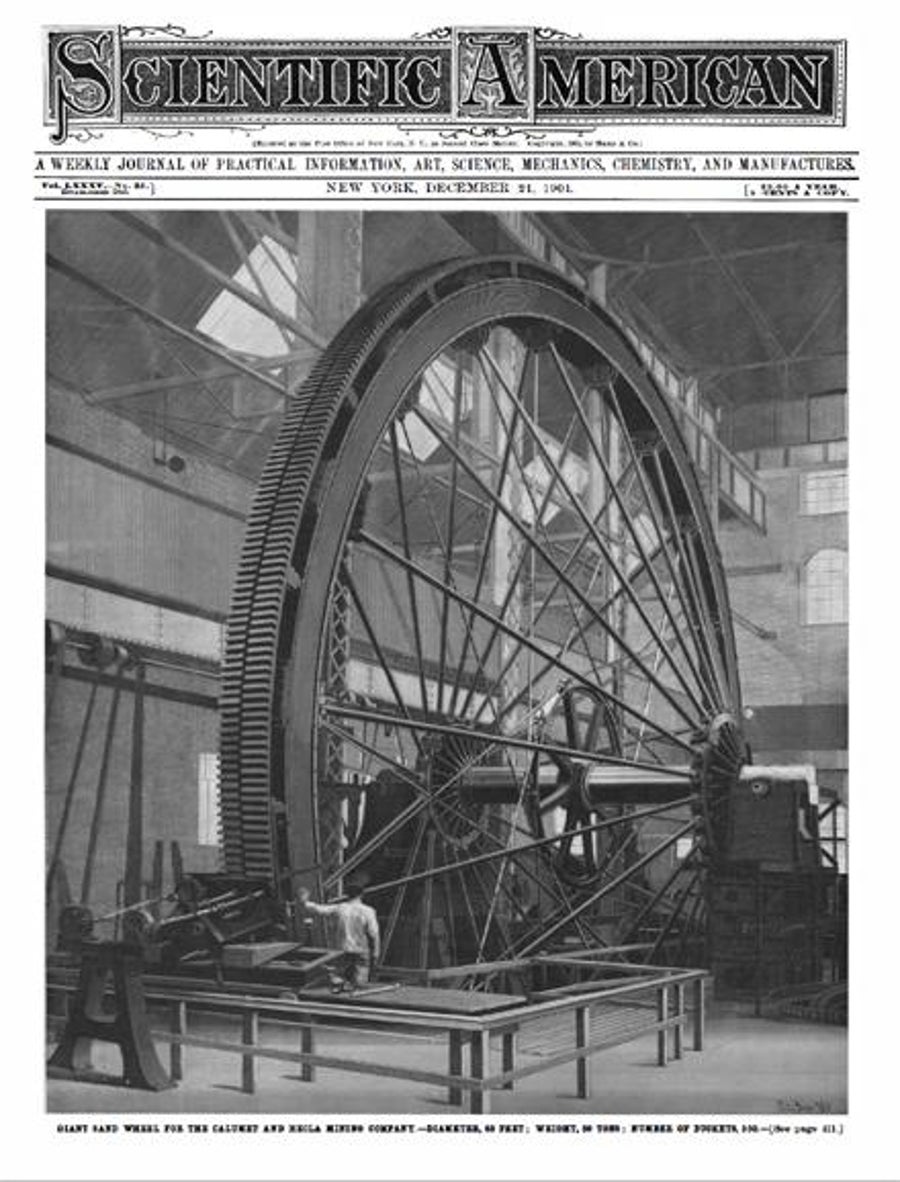 Giant Sand Wheel for the Calumet and Hecla Mining Company | Scientific ...