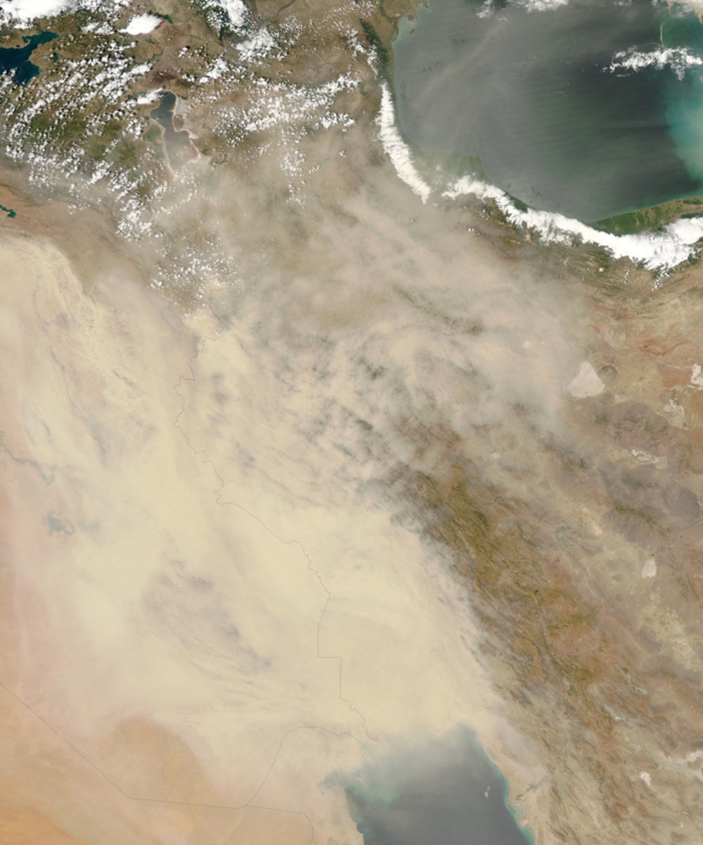Desert storm: Satellite spots dust storm that choked Iraq | Scientific ...
