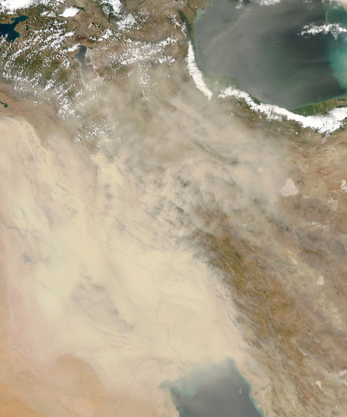 Desert storm: Satellite spots dust storm that choked Iraq | Scientific ...