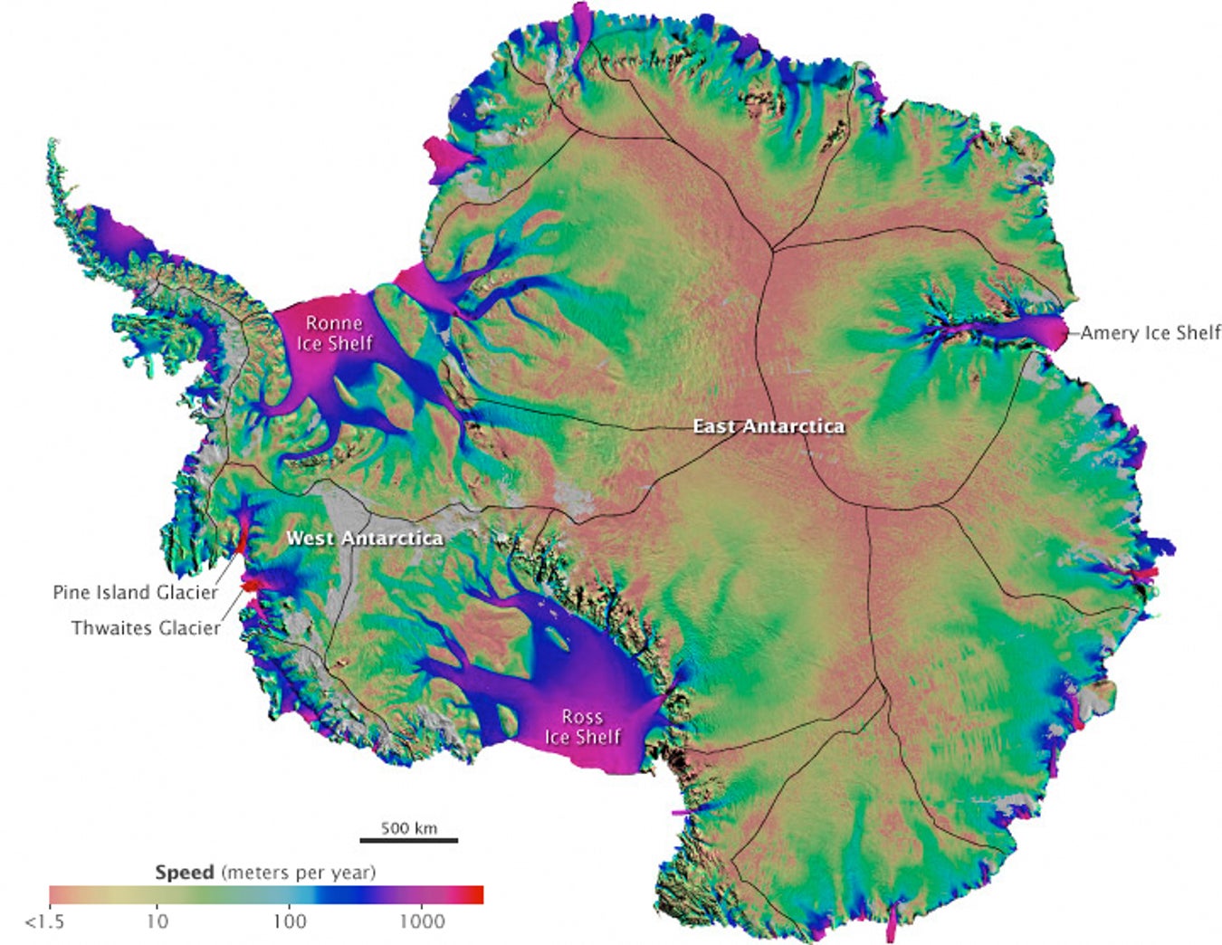 Motion of Antarctic Ice Rivers Mapped* | Scientific American