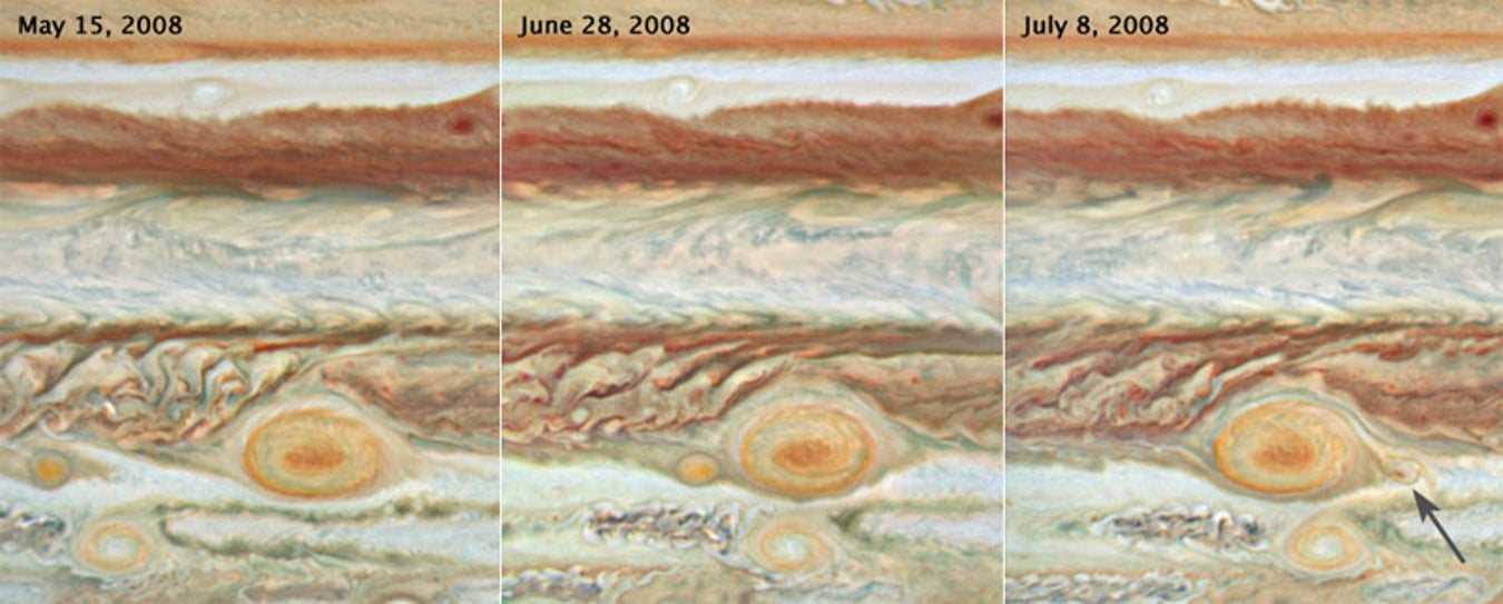 Great Red Spot Consumes Baby Spot | Scientific American