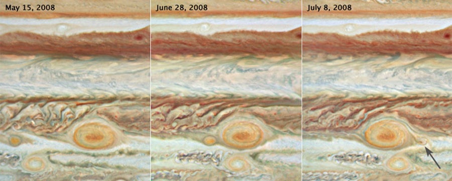 Great Red Spot Consumes Baby Spot | Scientific American