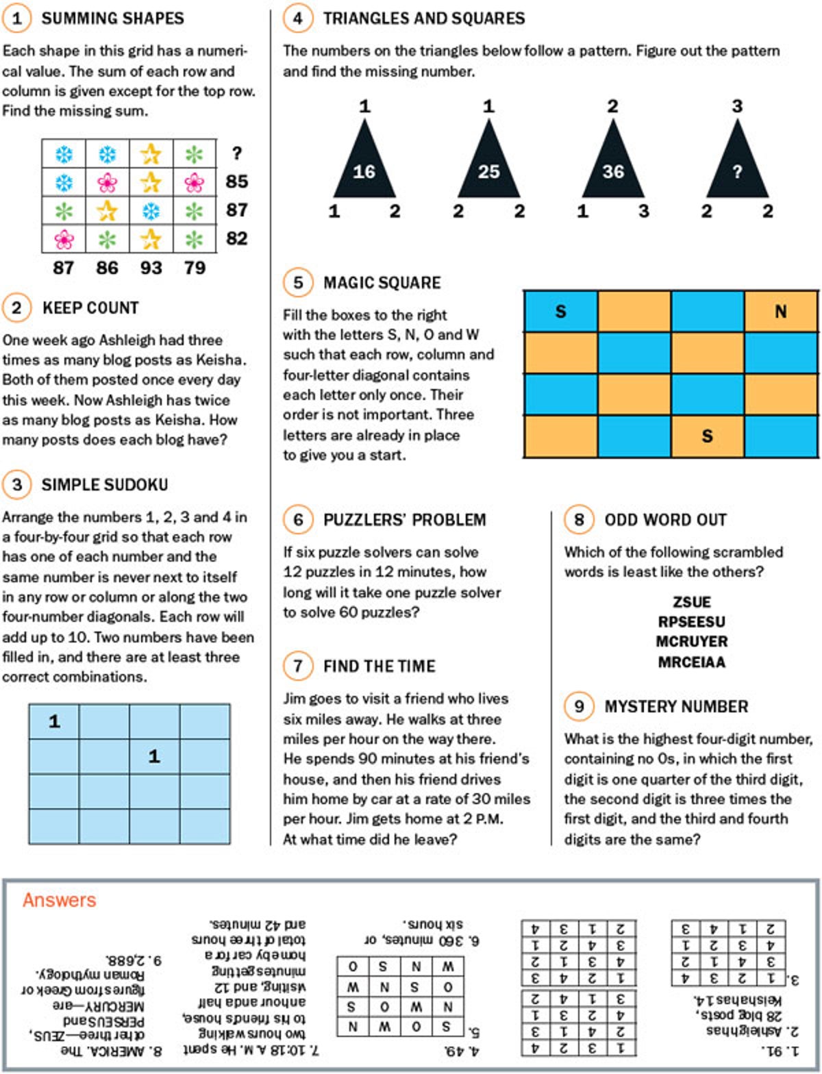 Can You Solve These Mensa Puzzles? | Scientific American