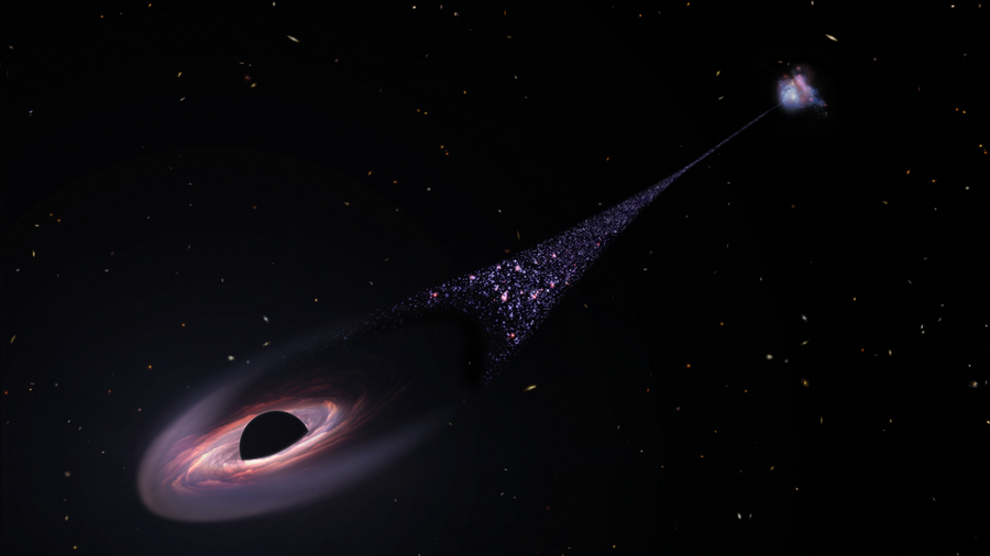 Astronomers Spy a Giant Runaway Black Hole's Starry Wake | Scientific ...
