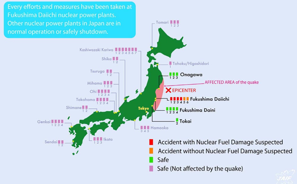 Map reveals status of Japan's 54 nuclear reactors | Scientific American