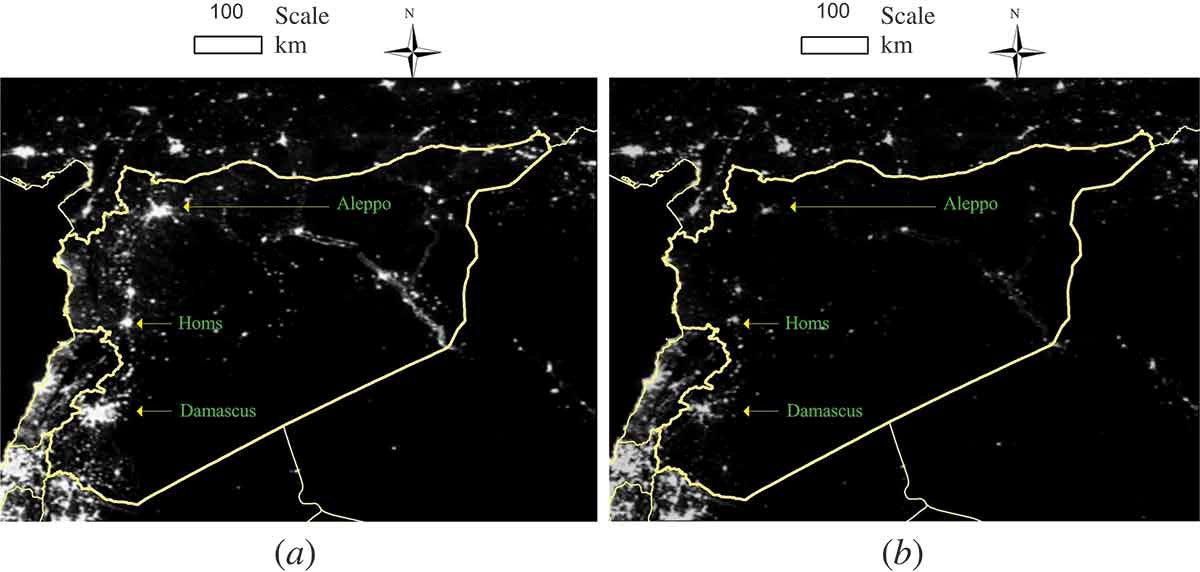 Satellite View of Spreading Darkness in Syria Reveals Worsening Crisis ...