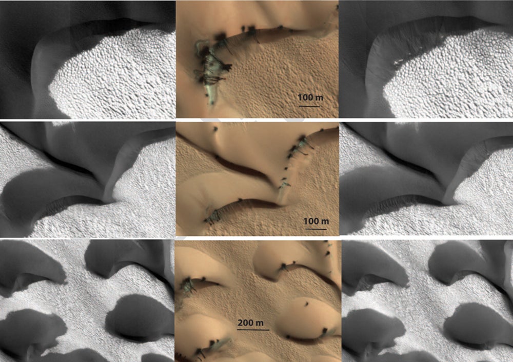 Mars orbiter spots shifty activity on the Red Planet's surface ...