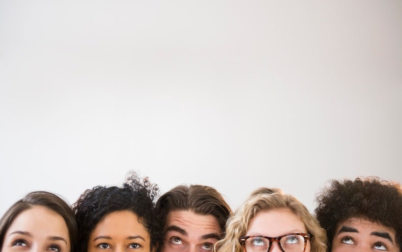 Group Of People Looking Up