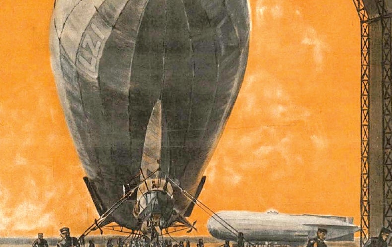 Spacecraft Moon Landing, 1966; Zeppelin Docking, 1916; Helicopter ...