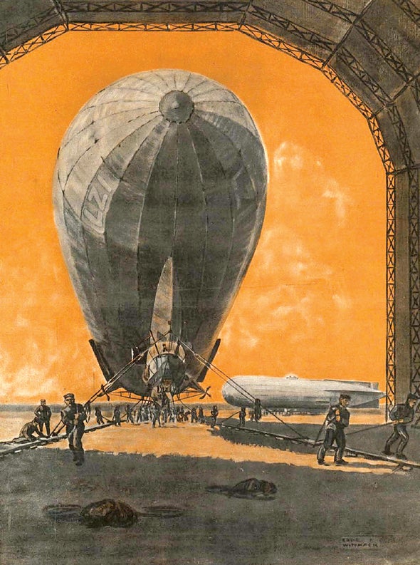 Spacecraft Moon Landing, 1966; Zeppelin Docking, 1916; Helicopter ...